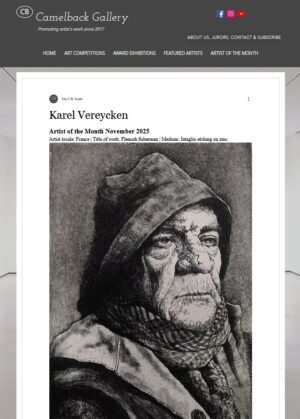 Karel Vereycken selected Nov. 2025 Artist of the Month - ARTKAREL
